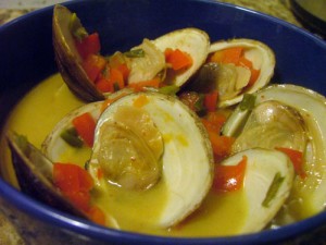 Coconut Curry Mussels - Cake, Batter, and Bowl