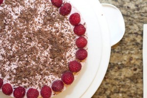 Chocolate Raspberry Torte - Cake, Batter, and Bowl