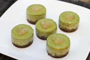 Mini Green Tea Cheesecakes - Cake, Batter, and Bowl